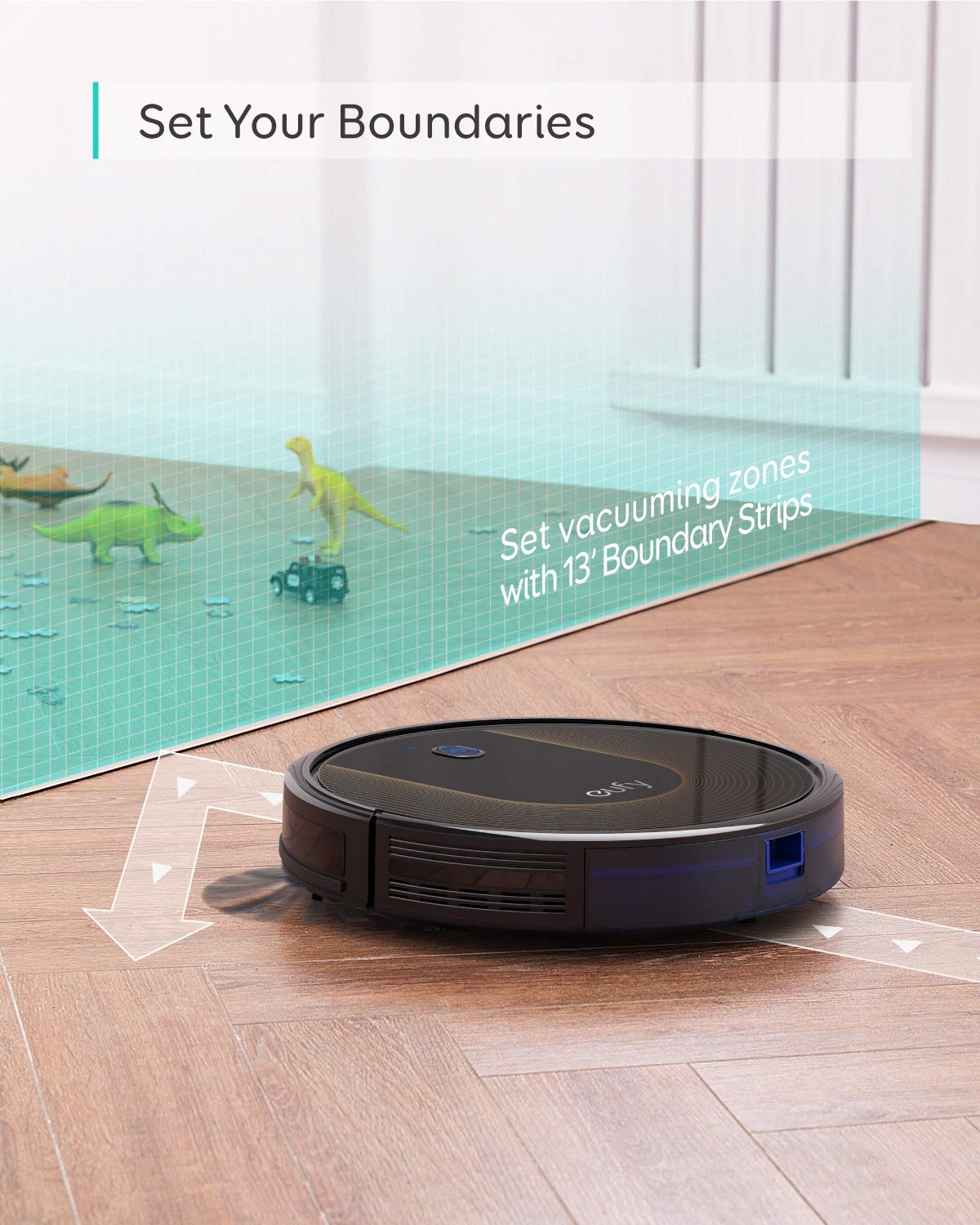 Eufy BoostIQ RoboVac 30C, Robot Vacuum Cleaner, Wi-Fi, Super-Thin, 1500Pa Strong Suction, Boundary Strips Included, Self-Charging Robotic Vacuum Cleaner (Renewed)