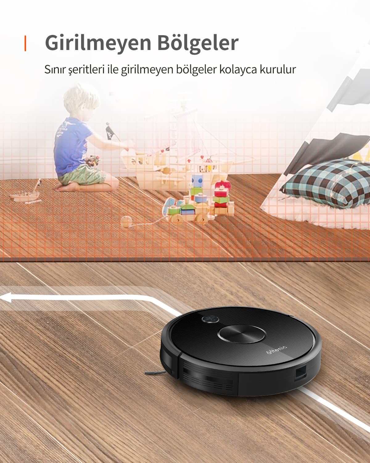 Ultenic D5s Pro Robot Vacuum and Mop Combo, 3000Pa Strong Suction, Row-by-Row Cleaning, APP Control, Self-Charging, Works with Alexa, Boundary Strips, Good for Pet Hair, Hard Floor and Carpet