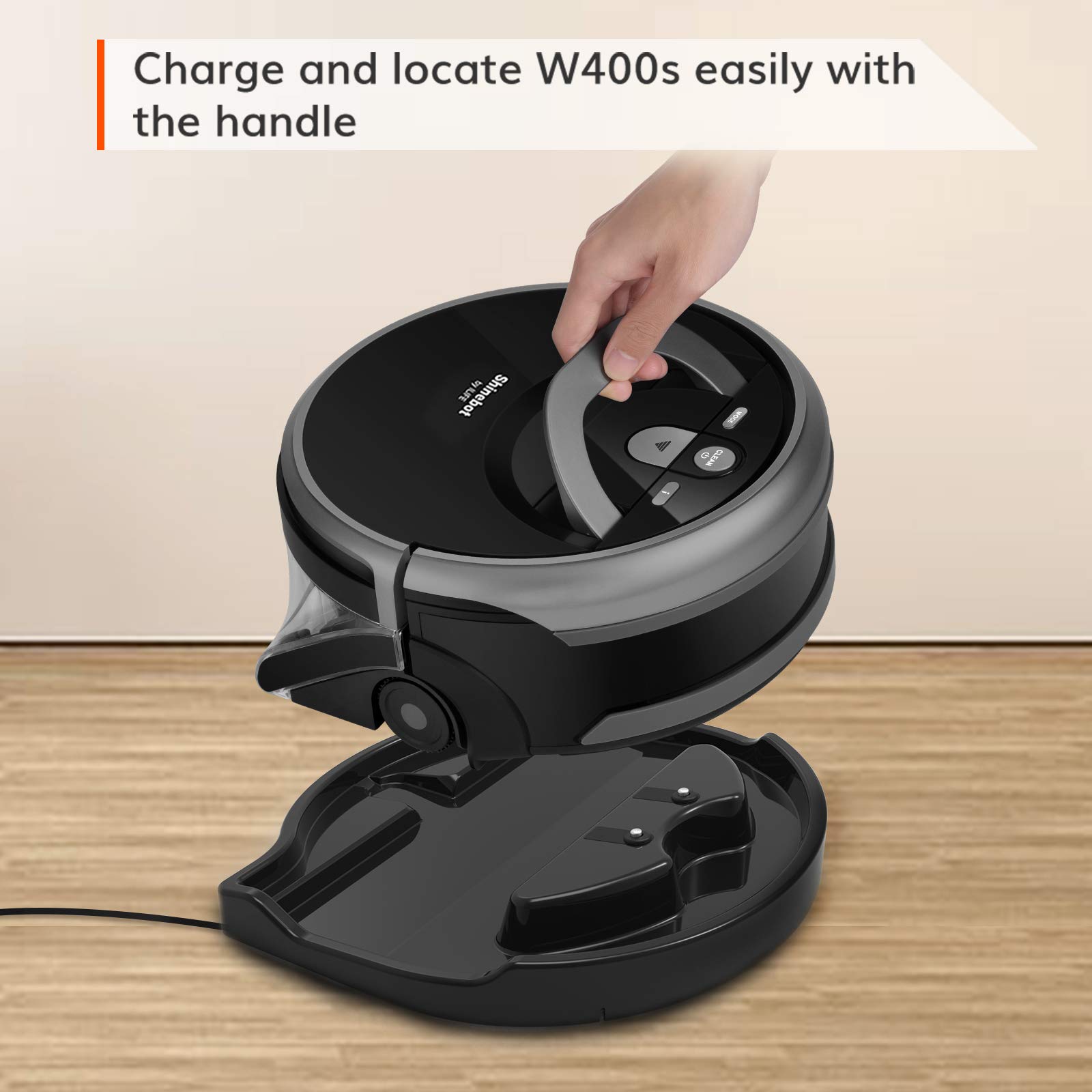 ILIFE Shinebot W400s Mopping Robot, Wet Scrubbing, Floor Washing Robot, XL Water Tank, Zig-Zag Path, Suitable for Hard Floor only.