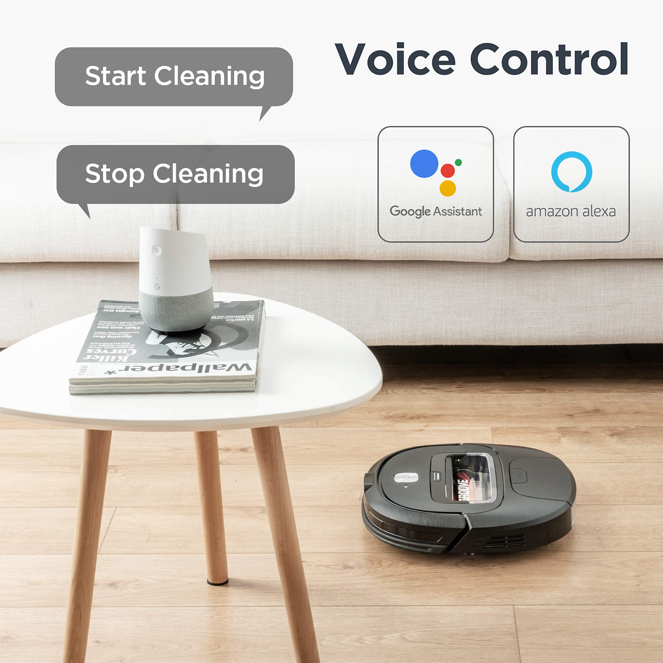 eureka Groove Robot Vacuum Cleaner, Wi-Fi Connected, App, Alexa & Remote Controls, Self-Charging, NER300 , Black
