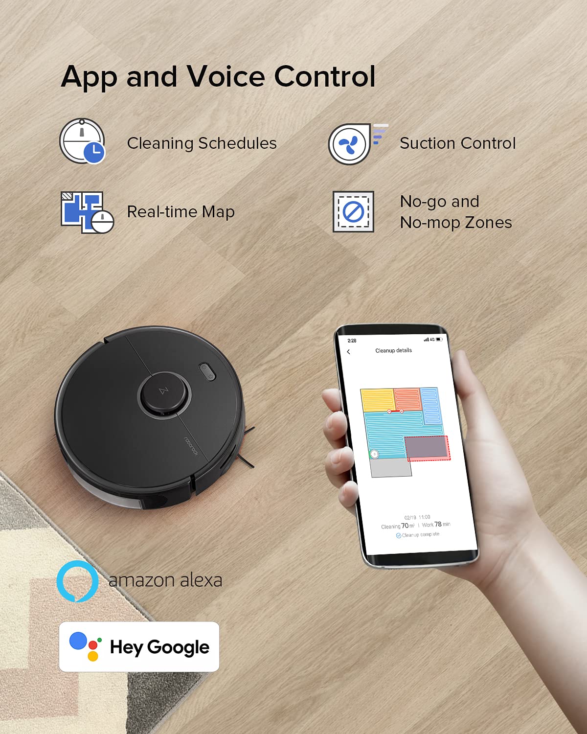 roborock S5 MAX Robot Vacuum and Mop Cleaner, Self-Charging Robotic Vacuum, Lidar Navigation, Selective Room Cleaning, No-mop Zones, 2000Pa Powerful Suction, 180mins Runtime, Works with Alexa