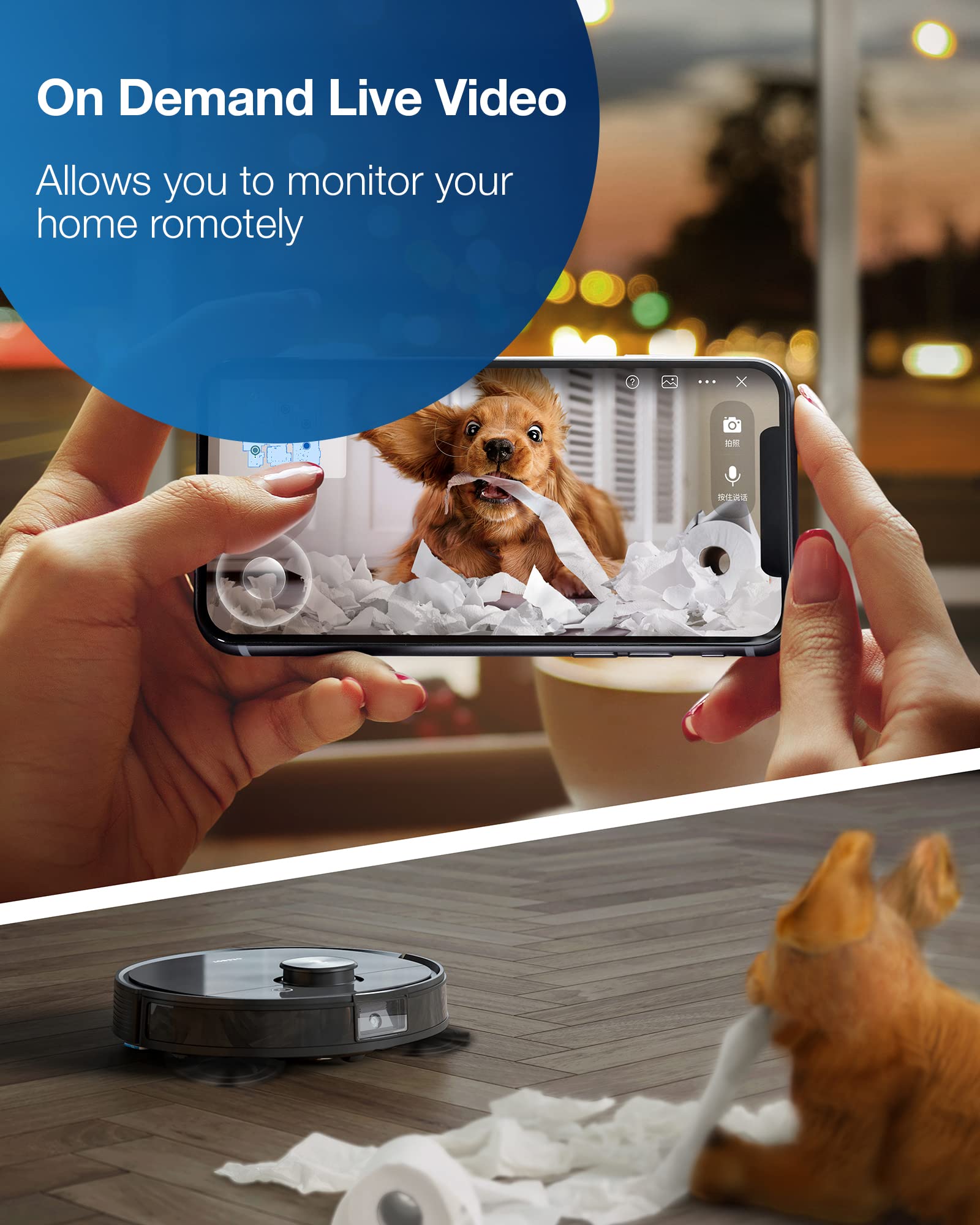 ECOVACS Deebot T8 AIVI Robot Vacuum Cleaner, Vacumming and Mopping in One-Go, Laser Mapping, Smart AI Object Recognition, On-Demand Live Video, Custom Clean, 3+ Hours of Runtime