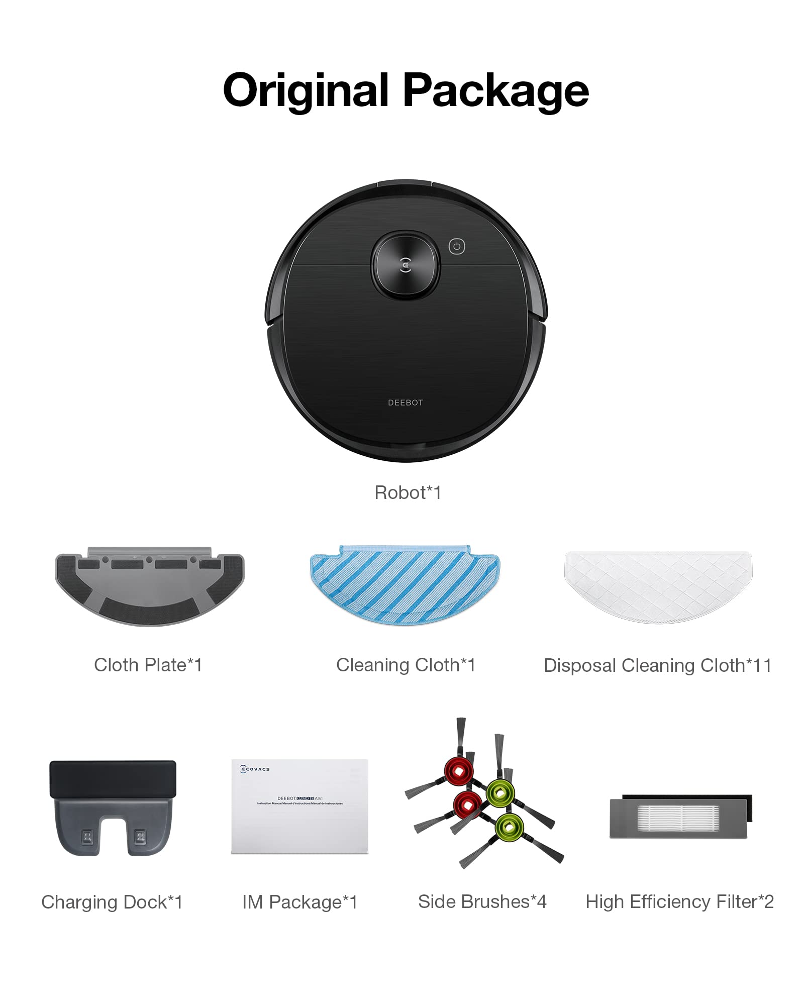 ECOVACS Deebot T8 AIVI Robot Vacuum Cleaner, Vacumming and Mopping in One-Go, Laser Mapping, Smart AI Object Recognition, On-Demand Live Video, Custom Clean, 3+ Hours of Runtime