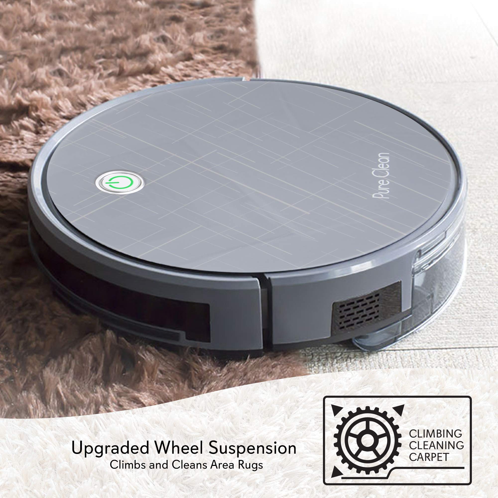 Smart Gyroscope Robot Vacuum Cleaner - Multiroom Navigation Mobile App Control and Alexa Compatible - Auto Charge Dock, 3 Step Air Filter - Cleans Hardwood and Carpet Floor - Pure Clean PUCRC660