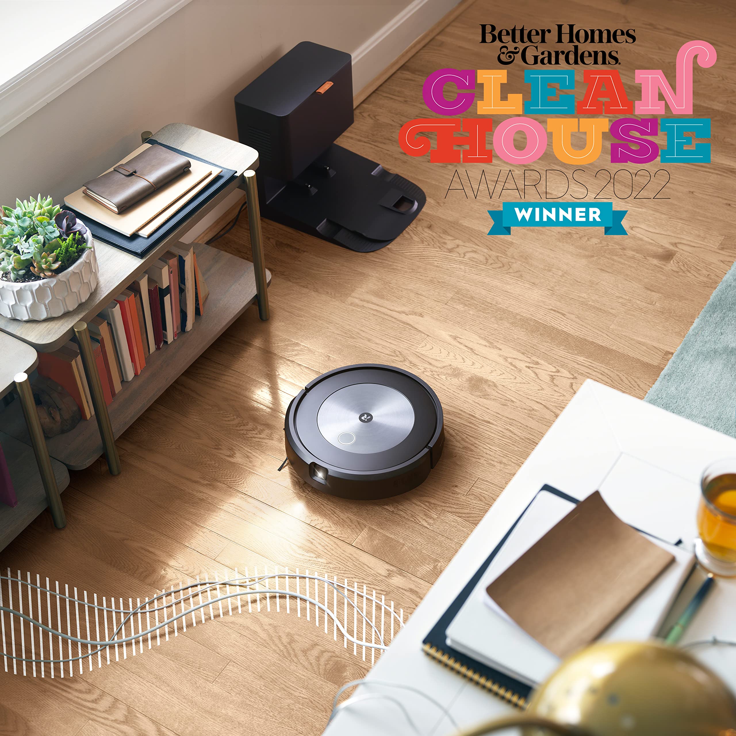 iRobot Roomba j7+ (7550) Self-Emptying Robot Vacuum – Identifies and avoids obstacles like pet waste & cords, Empties itself for 60 days, Smart Mapping, Works with Alexa, Ideal for Pet Hair (Renewed)