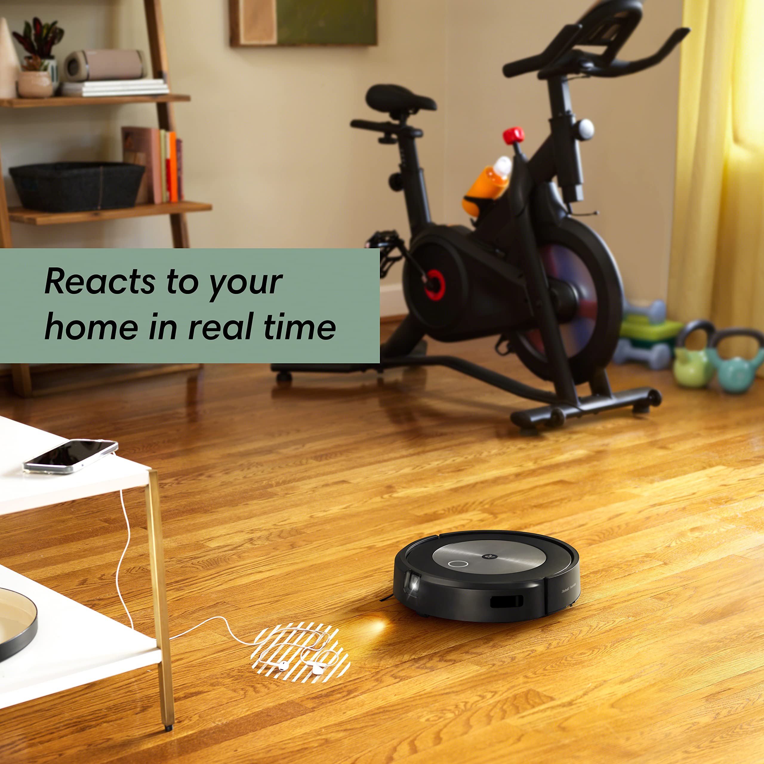 iRobot Roomba j7+ (7550) Self-Emptying Robot Vacuum – Identifies and avoids obstacles like pet waste & cords, Empties itself for 60 days, Smart Mapping, Works with Alexa, Ideal for Pet Hair (Renewed)