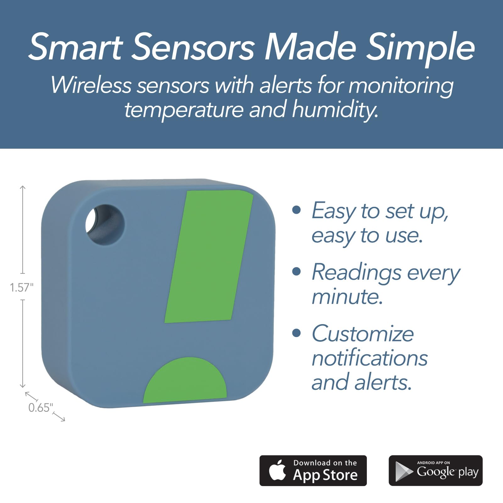 SensorPush HT1 Wireless Thermometer/Hygrometer for iPhone/Android. USA Developed and Supported Humidity/Temperature/Dewpoint/VPD Monitor/Logger. Indoor/Outdoor Smart Sensor with Alerts