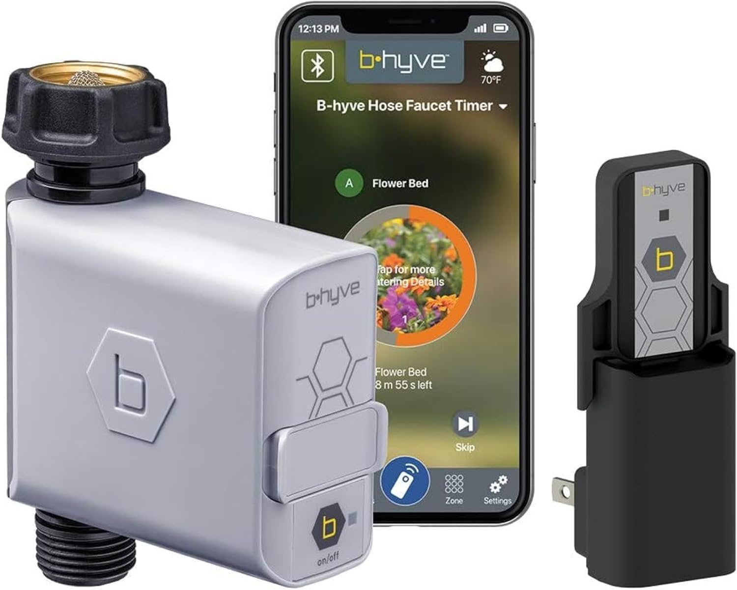 Orbit 21004 B-hyve Smart Hose Faucet Timer with Wi-Fi Hub, Compatible with Alexa ,GRAY