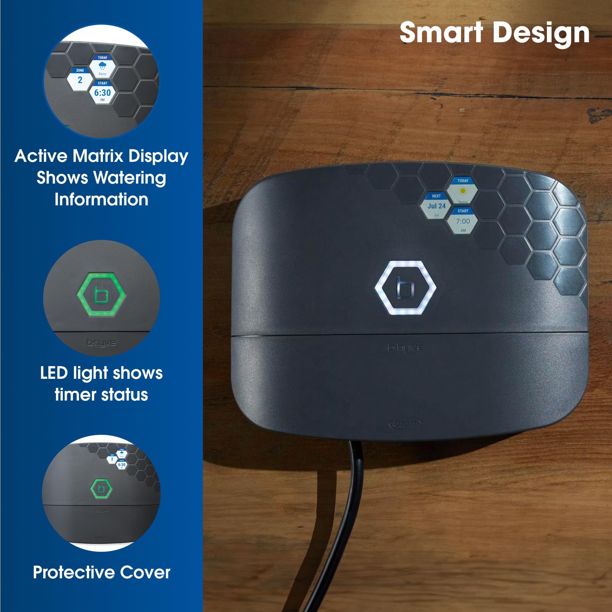 Orbit 57985 B-hyve XR Smart 8-Zone Indoor/Outdoor Sprinkler Controller, Compatible with Alexa