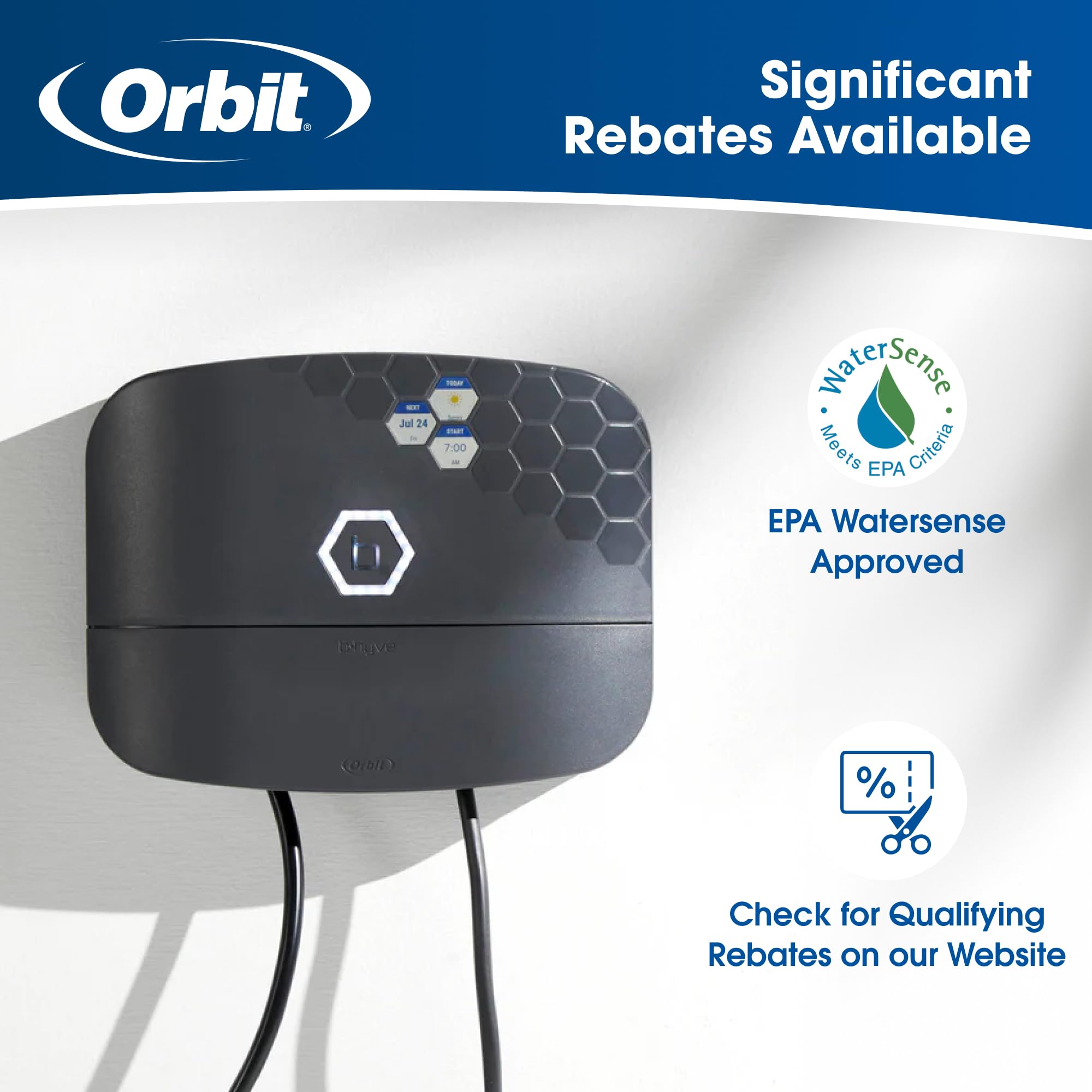 Orbit 57985 B-hyve XR Smart 8-Zone Indoor/Outdoor Sprinkler Controller, Compatible with Alexa