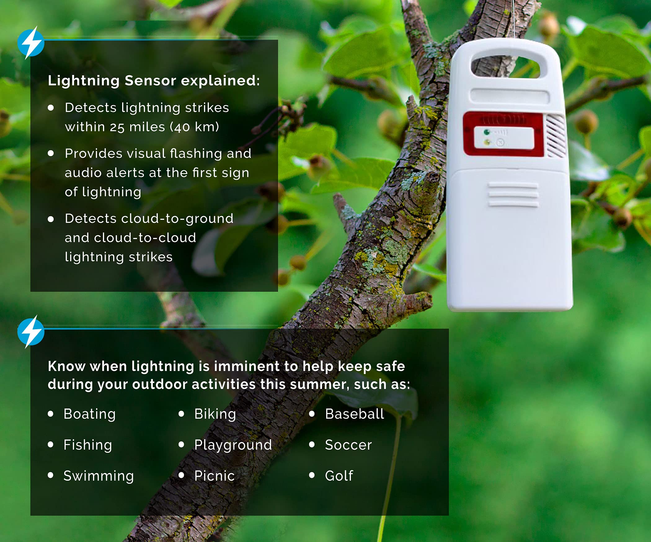 AcuRite 01210 Wi-Fi Indoor Outdoor Lightning Detection Weather Station for Home (01210M), Black