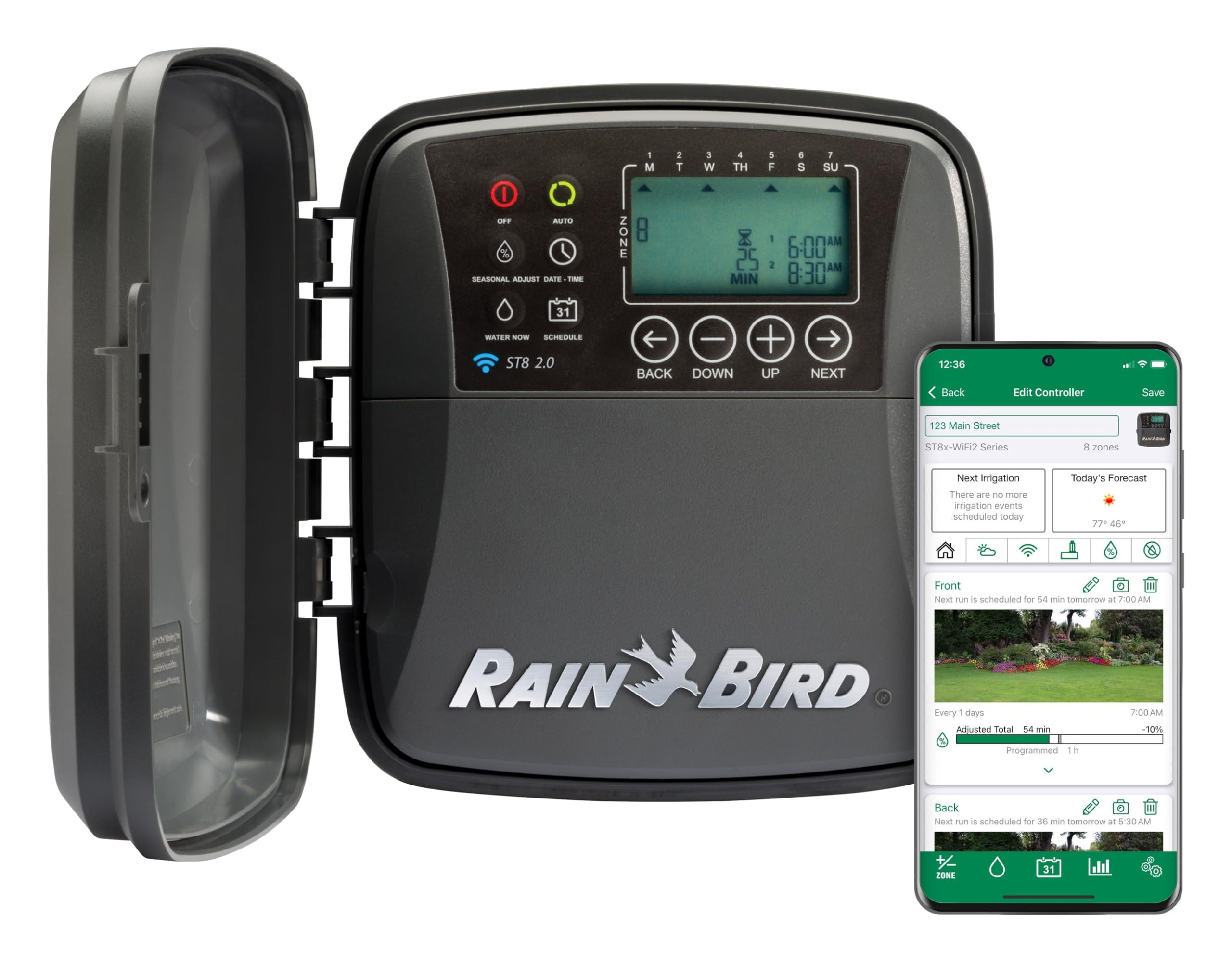 Rain Bird ST8O-2.0 Smart Indoor/Outdoor WiFi Irrigation Timer, 8-Station, Compatible with Alexa (Discontinued by Manufacturer)