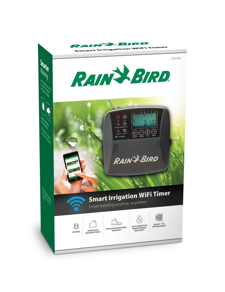 Rain Bird ST8O-2.0 Smart Indoor/Outdoor WiFi Irrigation Timer, 8-Station, Compatible with Alexa (Discontinued by Manufacturer)