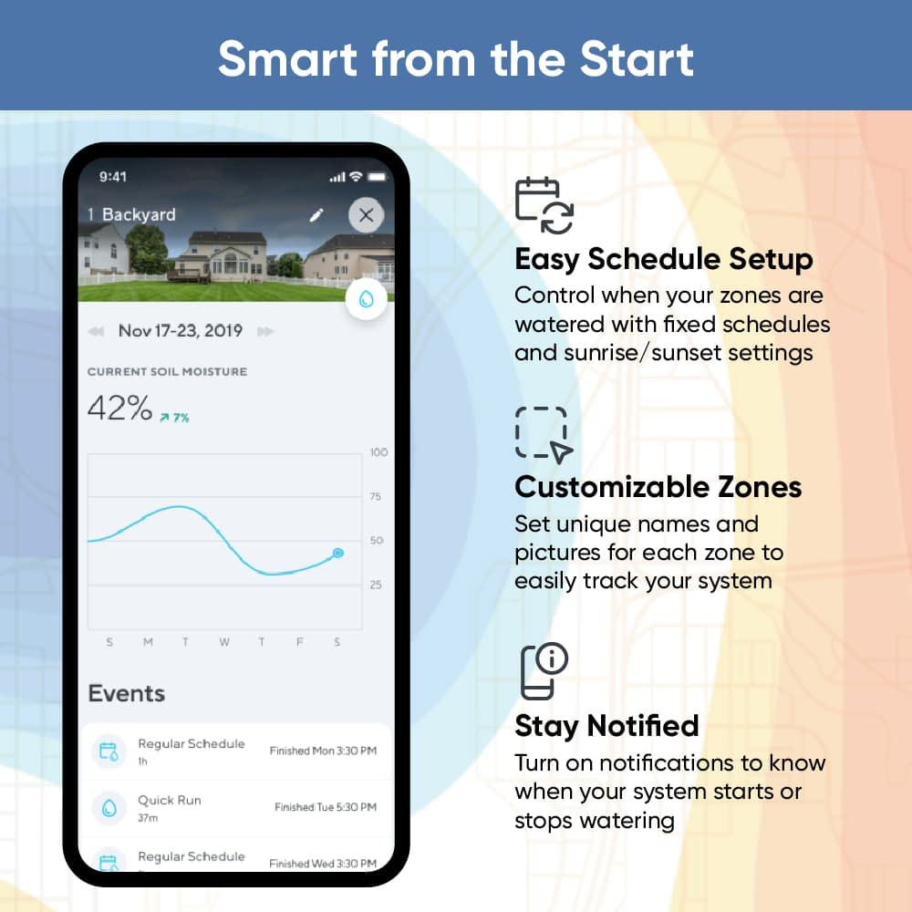 Wyze WSPRK1 Smart Controller , Smart Sprinkler Timer with EPA Watersense , 8-Zone WiFi (1 Year of Automatic Weather-Based Watering with Sprinkler Plus Included), Black