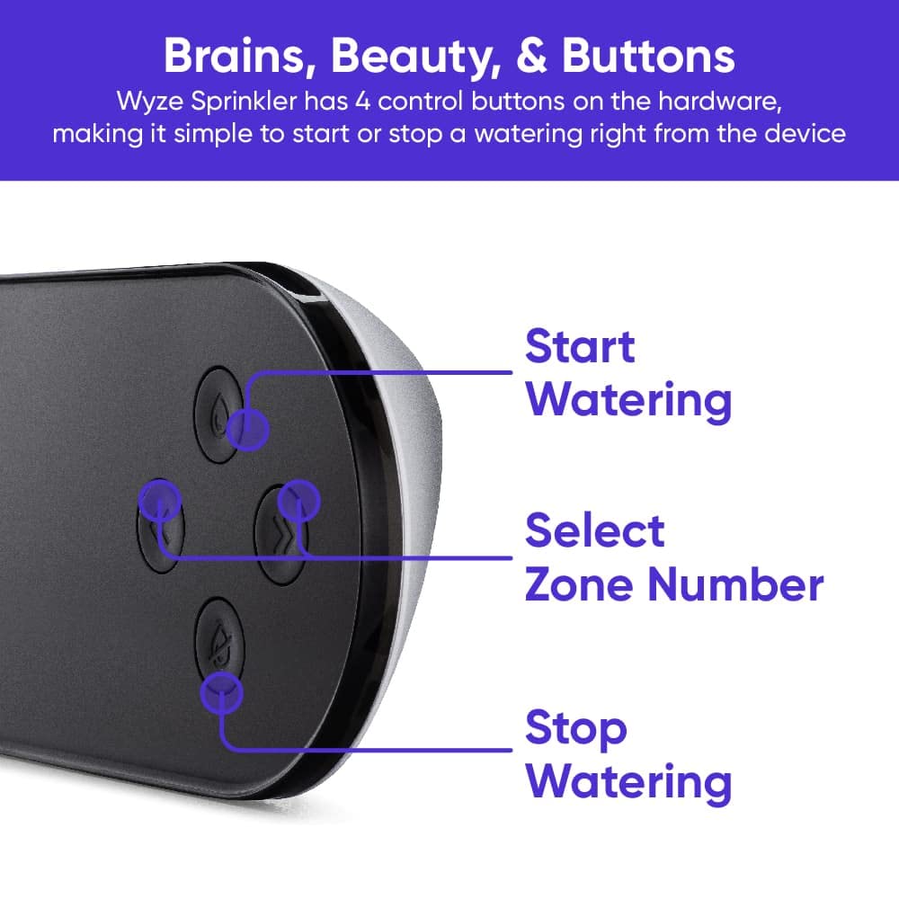 Wyze WSPRK1 Smart Controller , Smart Sprinkler Timer with EPA Watersense , 8-Zone WiFi (1 Year of Automatic Weather-Based Watering with Sprinkler Plus Included), Black