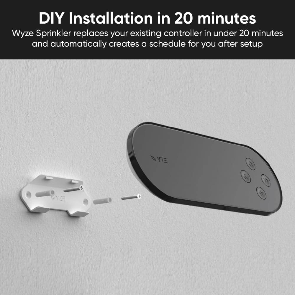 Wyze WSPRK1 Smart Controller , Smart Sprinkler Timer with EPA Watersense , 8-Zone WiFi (1 Year of Automatic Weather-Based Watering with Sprinkler Plus Included), Black