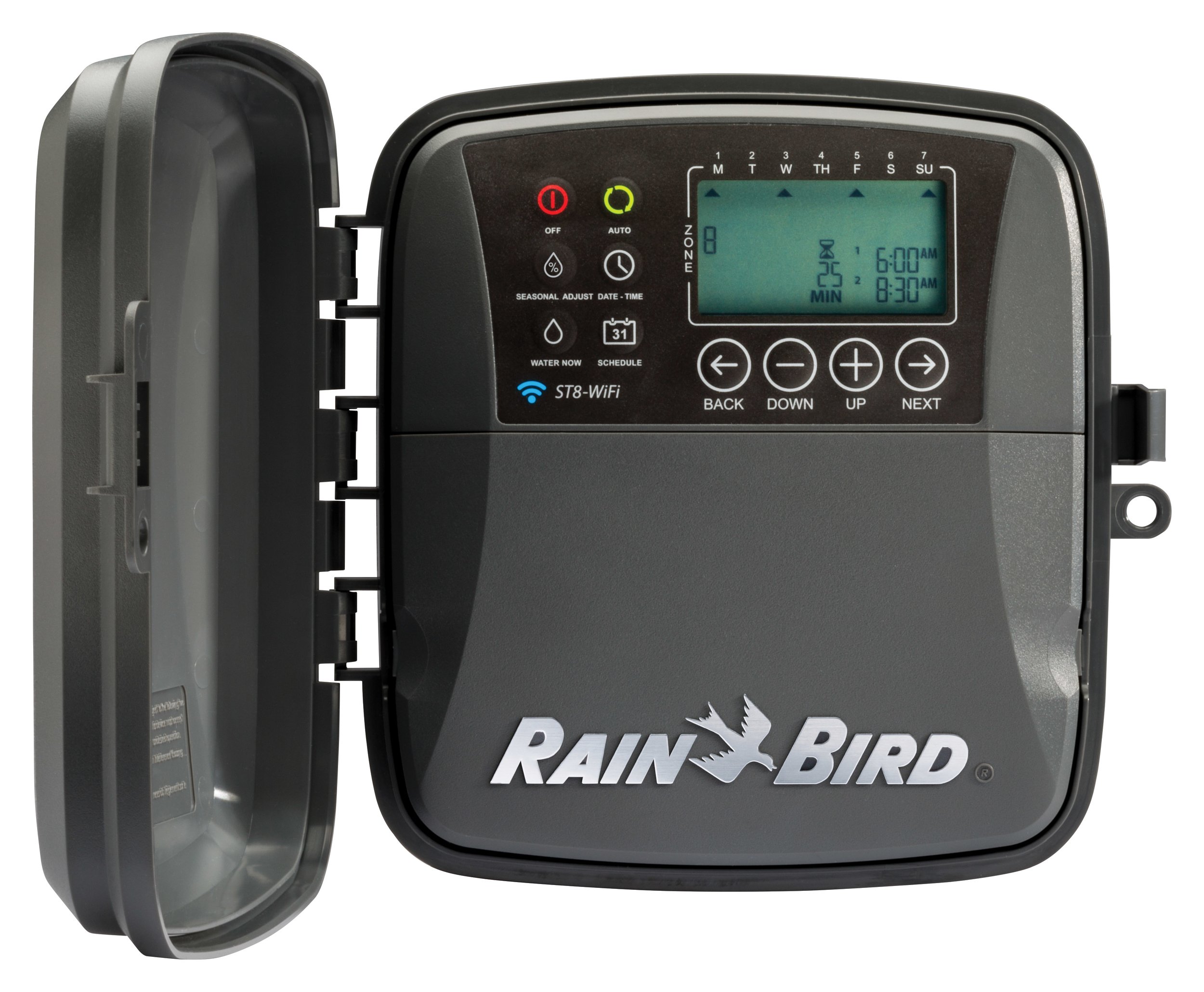 Rain Bird ST8O-WIFI Smart Indoor/Outdoor WiFi Sprinkler/Irrigation System Timer/Controller, WaterSense Certified, 8-Zone/Station, Compatible with Alexa