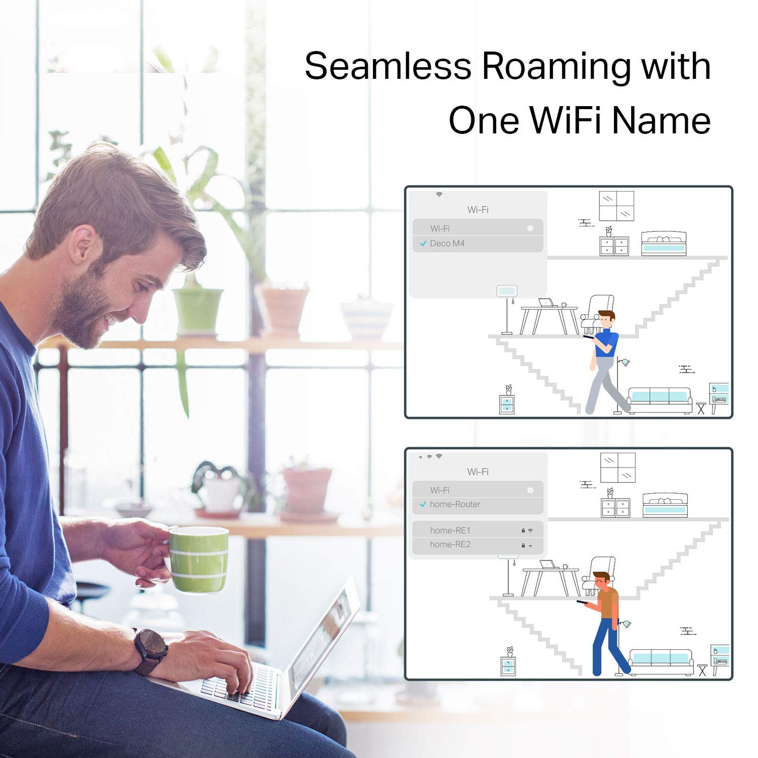TP-Link Deco Whole Home Mesh WiFi System – Up to 5,500 Sq.ft. Coverage, WiFi Router/Extender Replacement, Gigabit Ports, Seamless Roaming, Parental Controls, Works with Alexa(Deco M4 3-Pack)