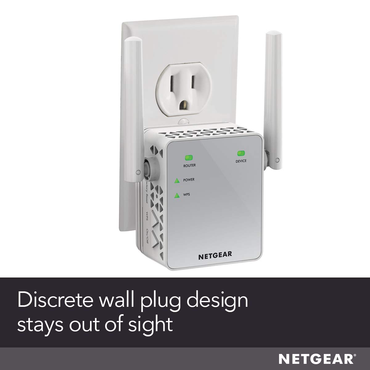 NETGEAR Wi-Fi Range Extender EX3700 - Coverage Up to 1000 Sq Ft and 15 Devices with AC750 Dual Band Wireless Signal Booster & Repeater (Up to 750Mbps Speed), and Compact Wall Plug Design