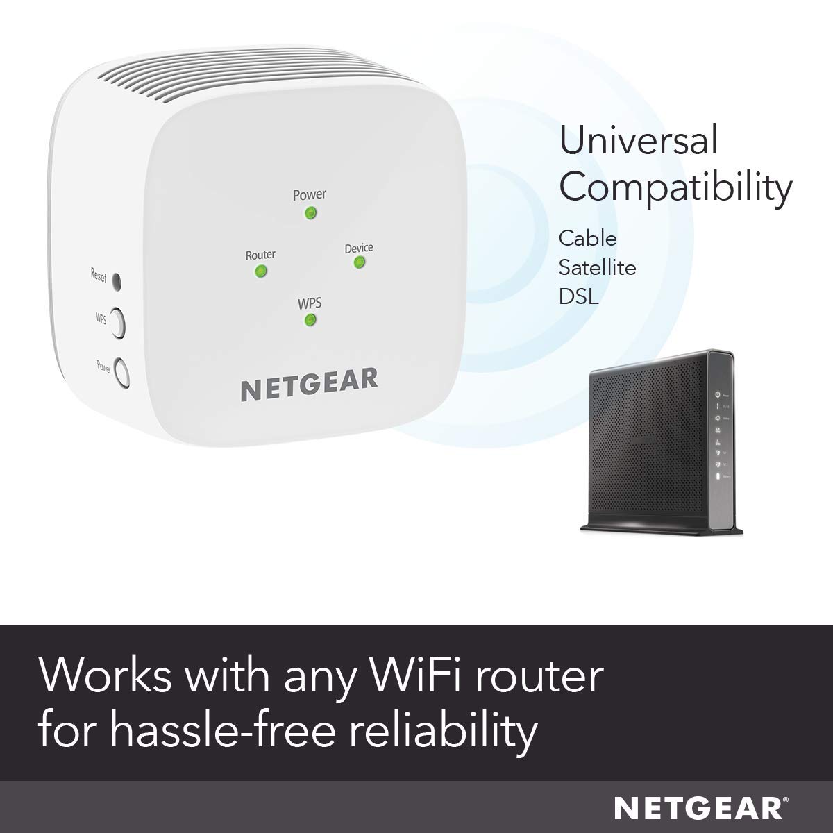 NETGEAR WiFi Range Extender EX5000 - Coverage up to 1500 Sq.Ft. and 25 Devices, WiFi Extender AC1200