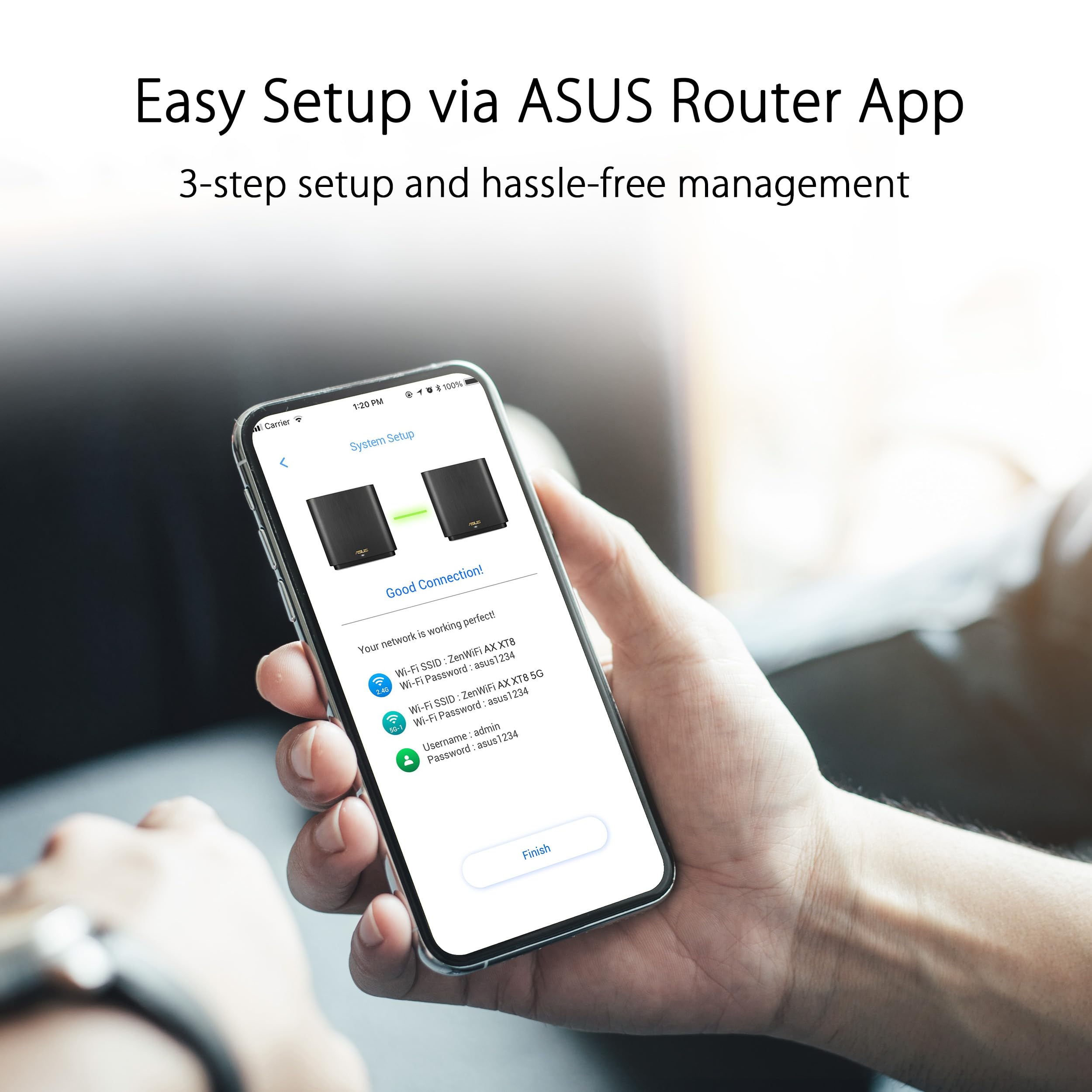 ASUS ZenWiFi AX6600 Tri-Band Mesh WiFi 6 System (XT8 2PK) - Whole Home Coverage up to 5500 sq.ft & 6+ rooms, AiMesh, Included Lifetime Internet Security, Easy Setup, 3 SSID, Parental Control, Black
