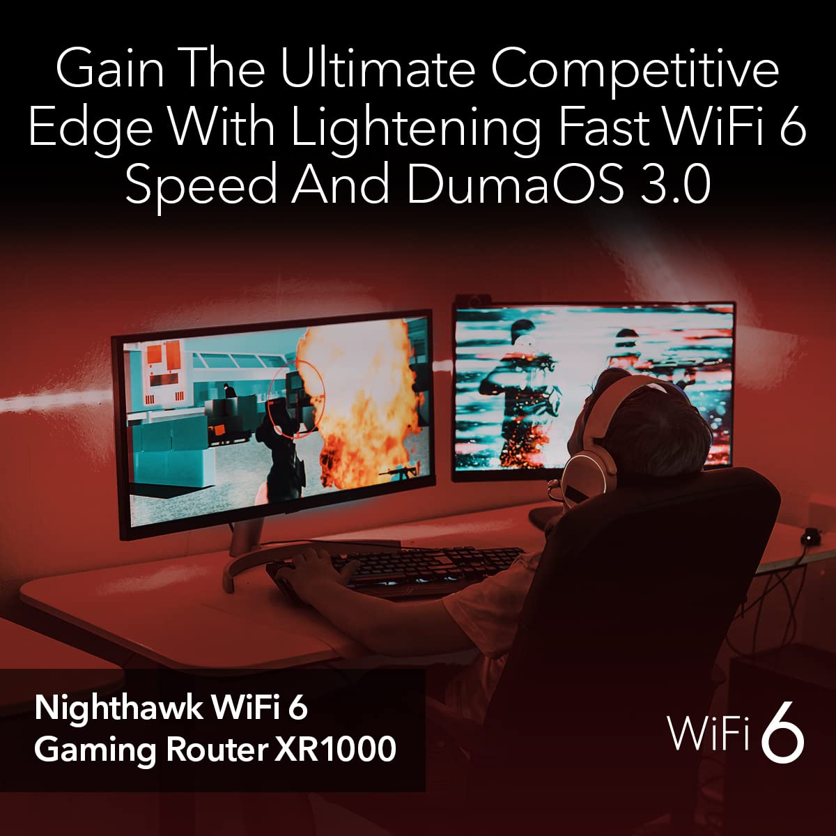 NETGEAR Nighthawk Pro Gaming WiFi 6 Router (XR1000) 6-Stream AX5400 Wireless Speed (up to 5.4Gbps) | DumaOS 3.0 Optimizes Lag-Free Server Connections | 4 x 1G Ethernet and 1 x 3.0 USB Ports