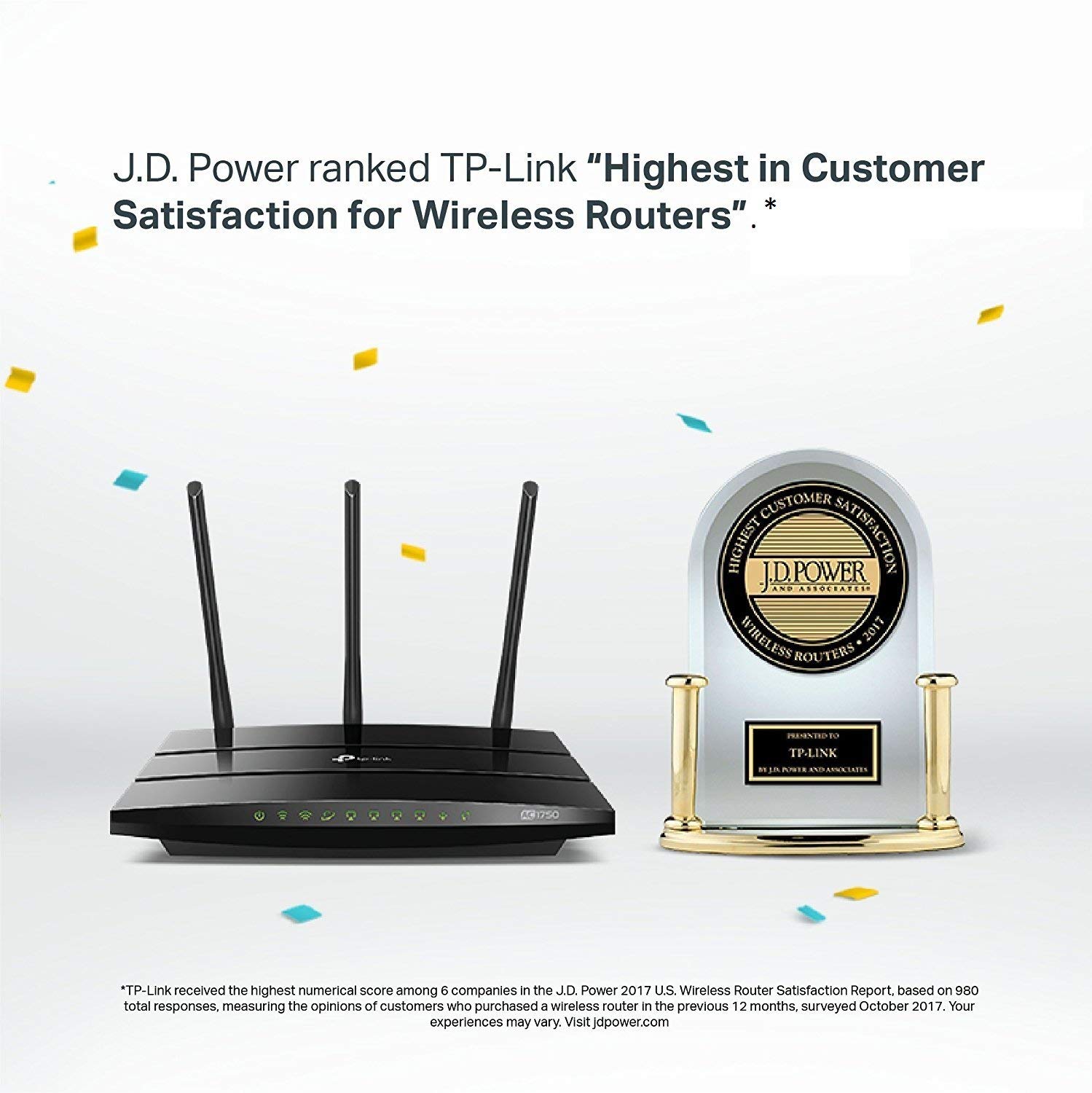 tp-link AC1750 Smart WiFi Router - Dual Band Gigabit Wireless Internet Routers for Home, Works with Alexa, Parental Control&QoS(Archer A7) (Renewed)
