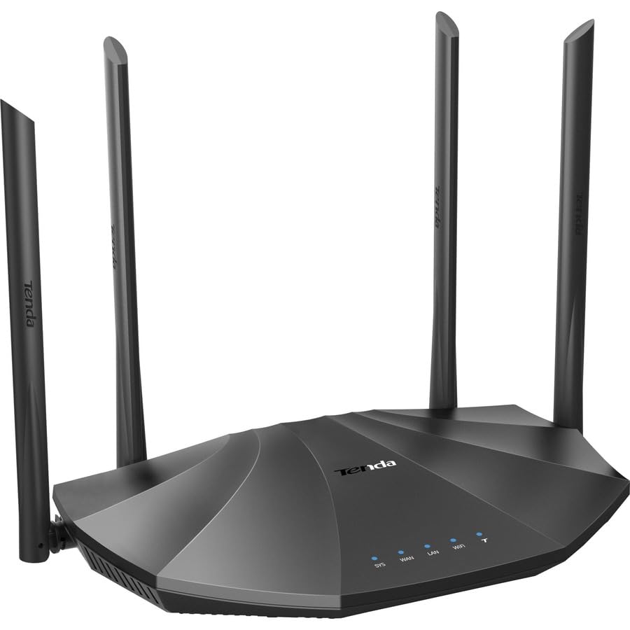 Tenda AC2100 Smart WiFi Router AC19 - Dual Band Gigabit Wireless (up to 2033 Mbps) Internet Router for Home | 4 LAN Ports+1 USB Port | 4X4 MU-MIMO Technology | Parental Control Compatible with Alexa