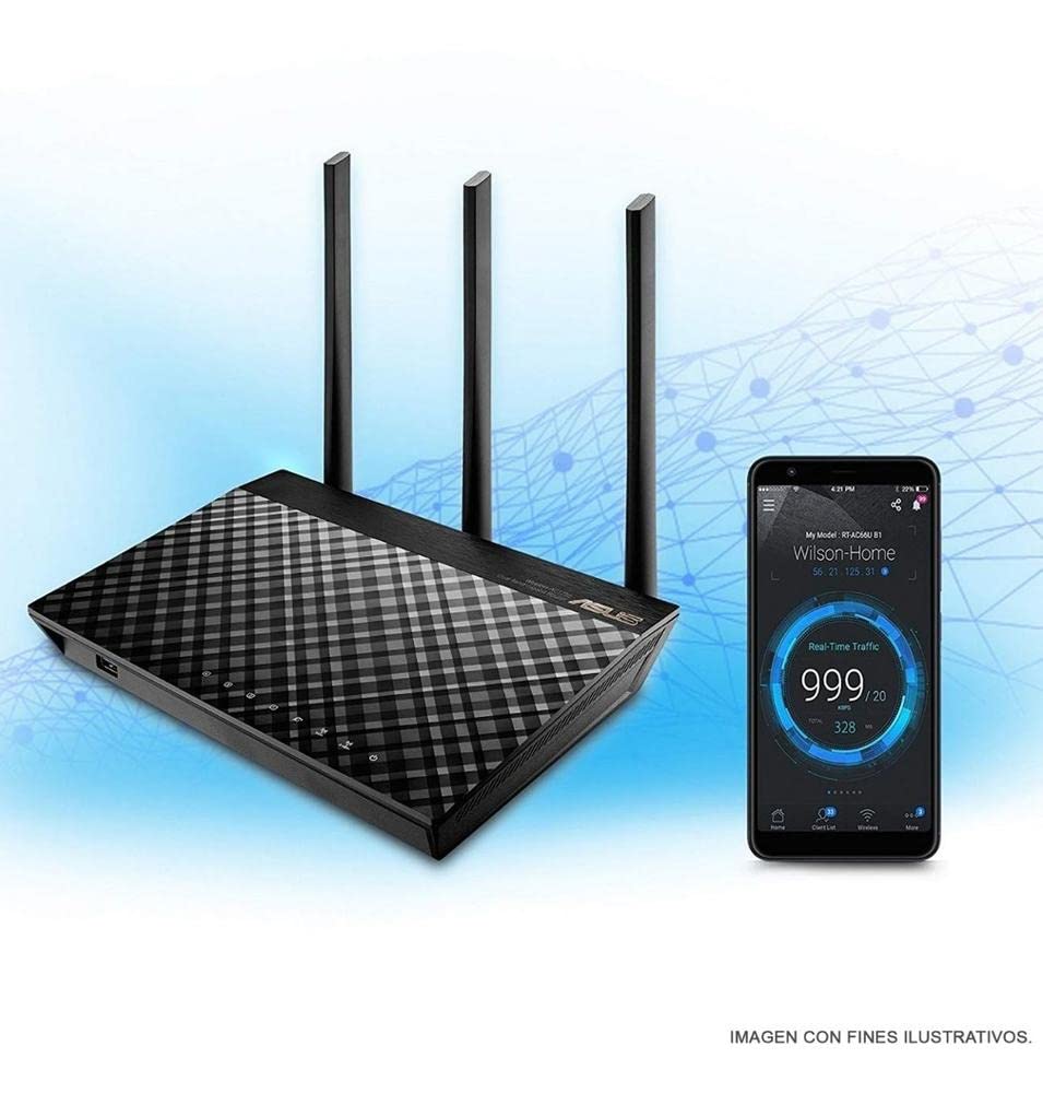 ASUS AC1750 WiFi Router (RT-AC66U B1) - Dual Band Gigabit Wireless Internet Router, ASUSWRT, Gaming & Streaming, AiMesh Compatible, Included Lifetime Internet Security, Adaptive QoS, Parental Control