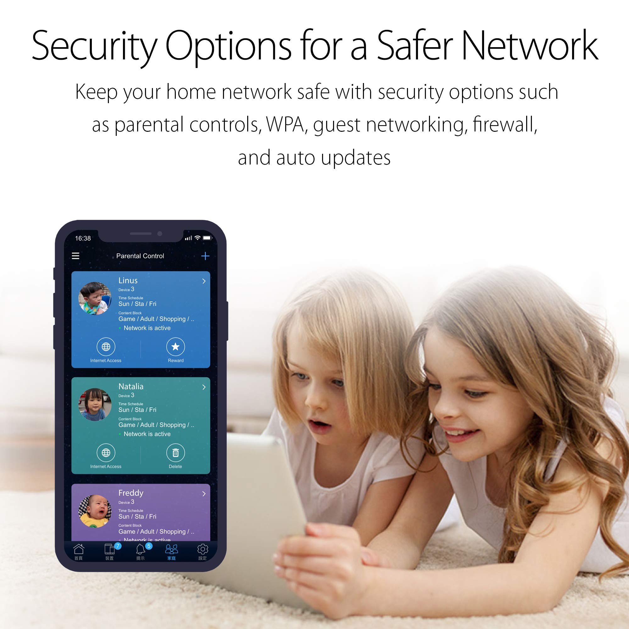 ASUS AC1900 WiFi Router (RT-AC67P) - Dual Band Wireless Internet Router, Easy Setup, VPN, Parental Control, AiRadar Beamforming Technology extends Speed, Stability & Coverage, MU-MIMO