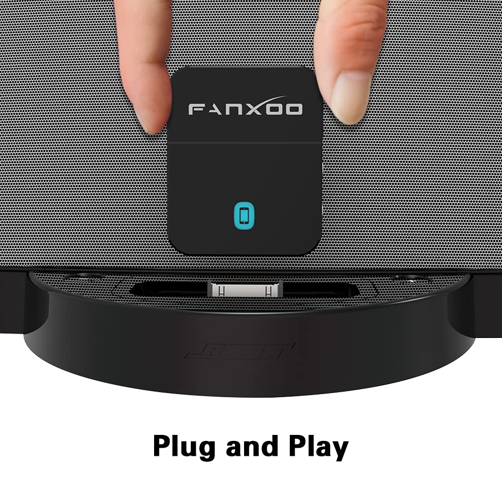 Fanxoo DockPro 30 pin Bluetooth 5.0 Adapter for Bose Sounddock 30 pin to Lightning Bluetooth Adapter Compatible for iPhone iPod Docking Station