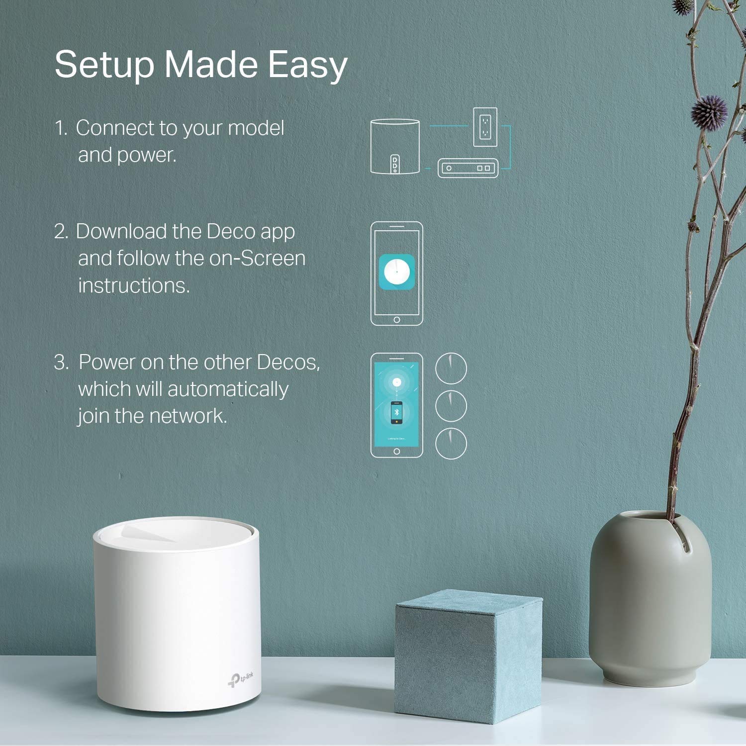 TP-Link Deco X60 WiFi 6 AX3000 Whole-Home Mesh Wi-Fi System, 3-Pack