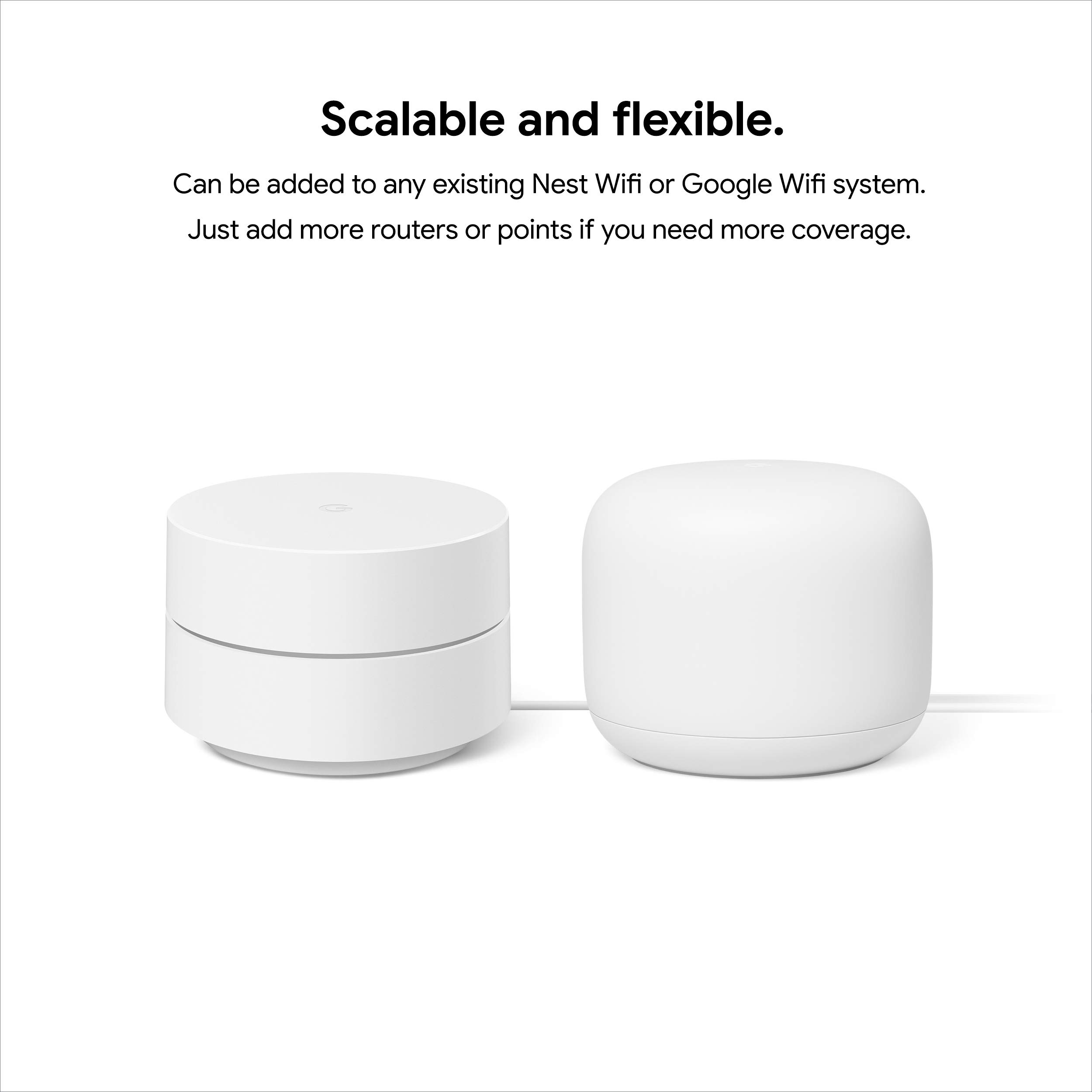 Google Nest WiFi Router 3 Pack (2nd Generation) – 4x4 AC2200 Mesh Wi-Fi Routers with 6600 Sq Ft Coverage