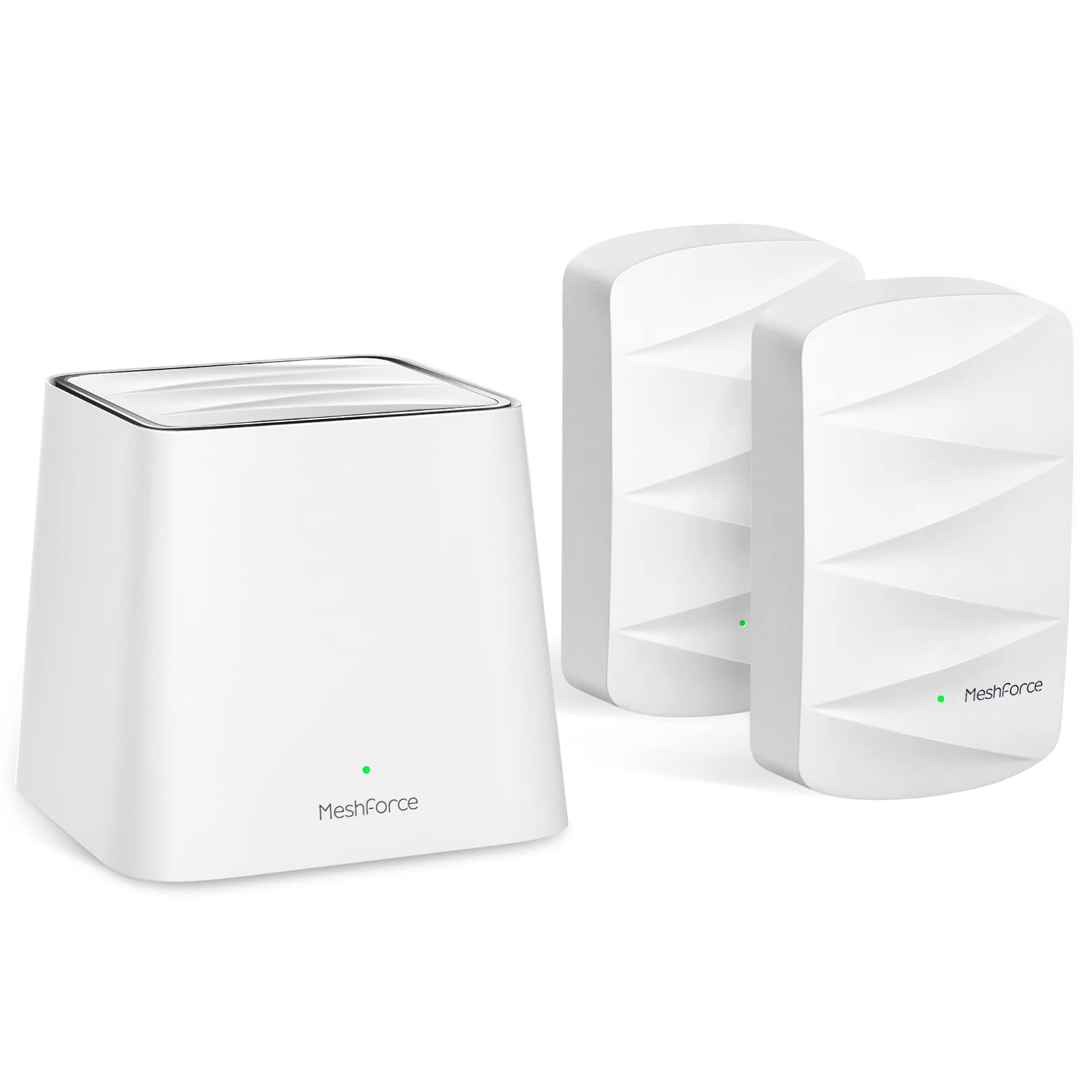 Meshforce M3 Mesh WiFi System, Mesh Router for Wireless Internet, Up to 4500 sq.ft (6+ Rooms) Whole Home Coverage, WiFi Router Replacement, Parental Control, Plug-in Design (1 WiFi Point & 2 Dots)