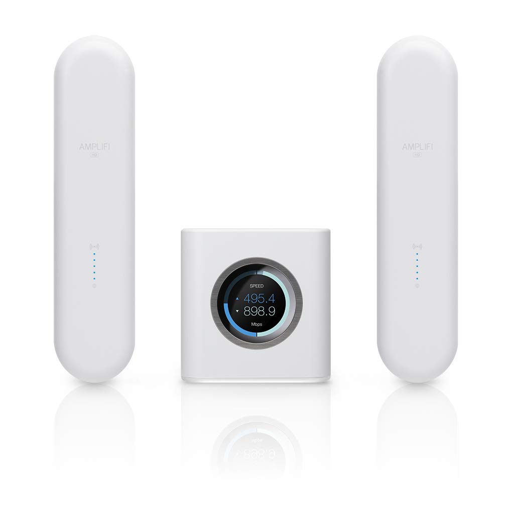 AmpliFi HD WiFi System by Ubiquiti Labs, Seamless Whole Home Wireless Internet Coverage, HD WiFi Router, 2 Mesh Points, 4 Gigabit Ethernet, 1 WAN Port, Ethernet Cable (AmpliFi HD UniBody)