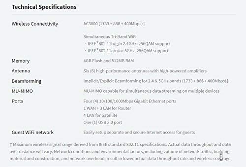 NETGEAR Orbi Home AC3000 Tri-Band WiFi Satellite Extender - RBS50-100NAS (Renewed)