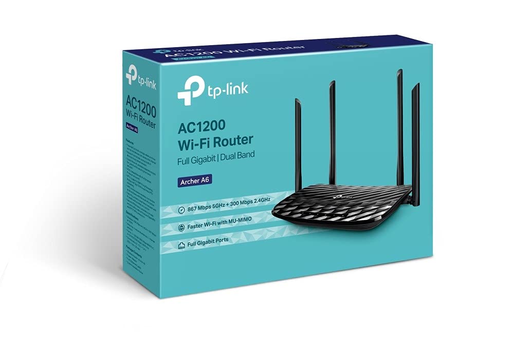 TP-Link AC1200 Archer A6 Smart Dual-Band MU-MIMO Wireless Wi-Fi Internet Router (Renewed)
