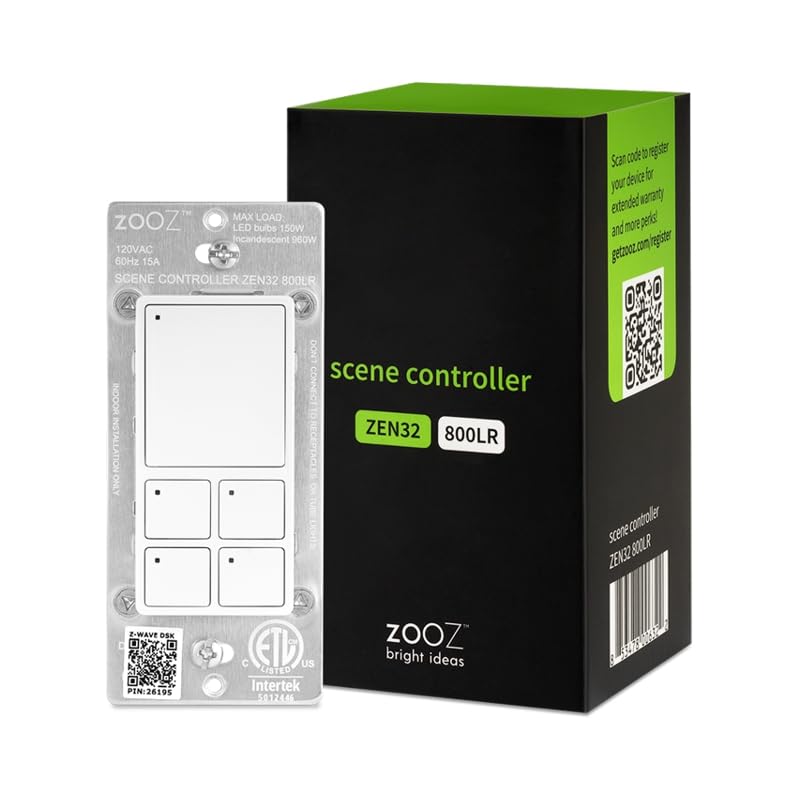 Zooz 700 Series Z-Wave Plus Mesh Network Scene Controller ZEN32, White | Z-Wave Hub Required