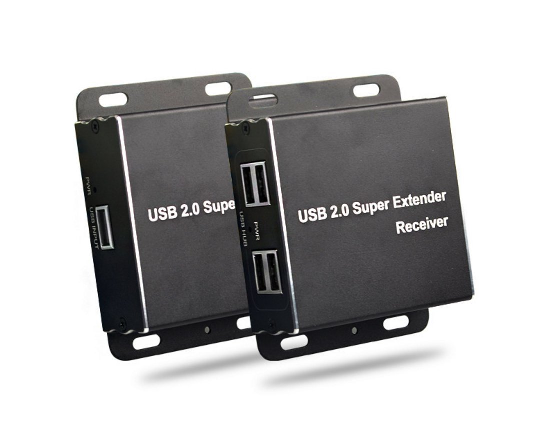 E-SDS USB Extender Over Cat5E/6 up to 196ft, USB2.0 Over Cat6 Cat5E Extender with 4 USB 2.0 Ports, Plug and Play, No Driver Needed Support All Operating System, Two Web Cameras Work Synchronously