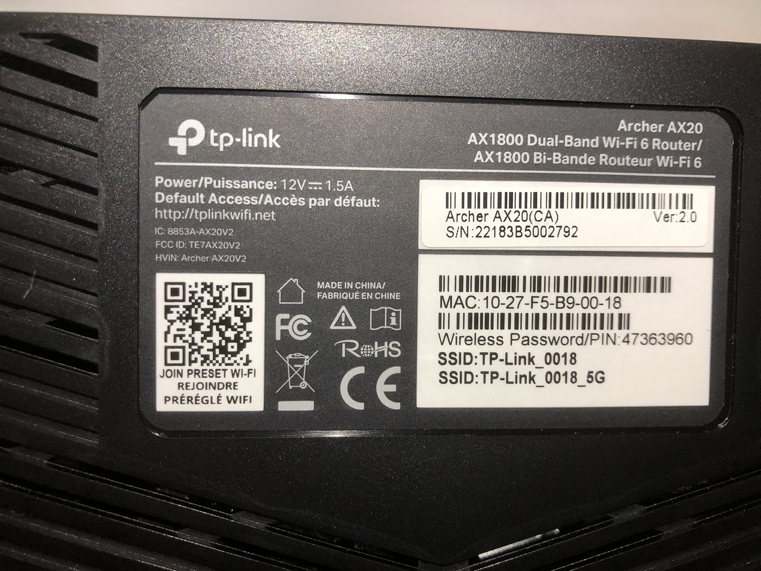 TP-Link WiFi 6 Router AX1800 Smart WiFi Router (Archer AX20) – 802.11ax Router, Dual Band Gigabit Router, Parental Controls, Long Range Coverage