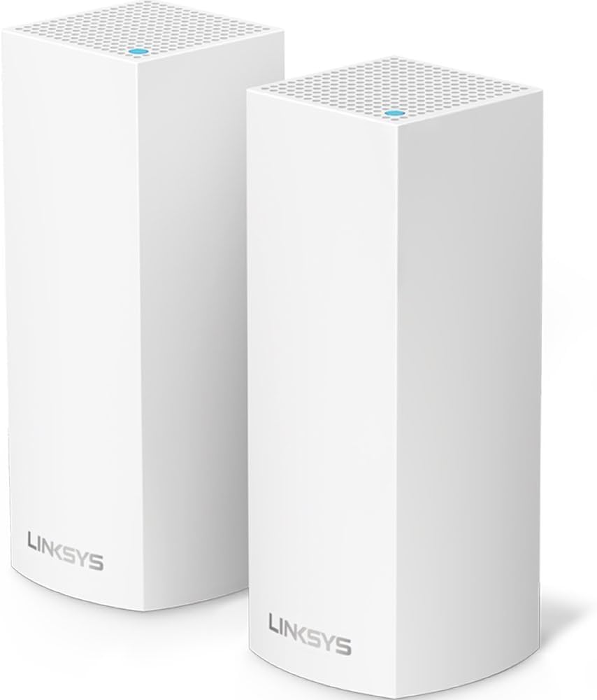Linksys Velop Tri-band Whole Home WiFi Mesh System Router Replacement for Home Network, Compatible with Alexa (Renewed) (2 Pack, Version 2)