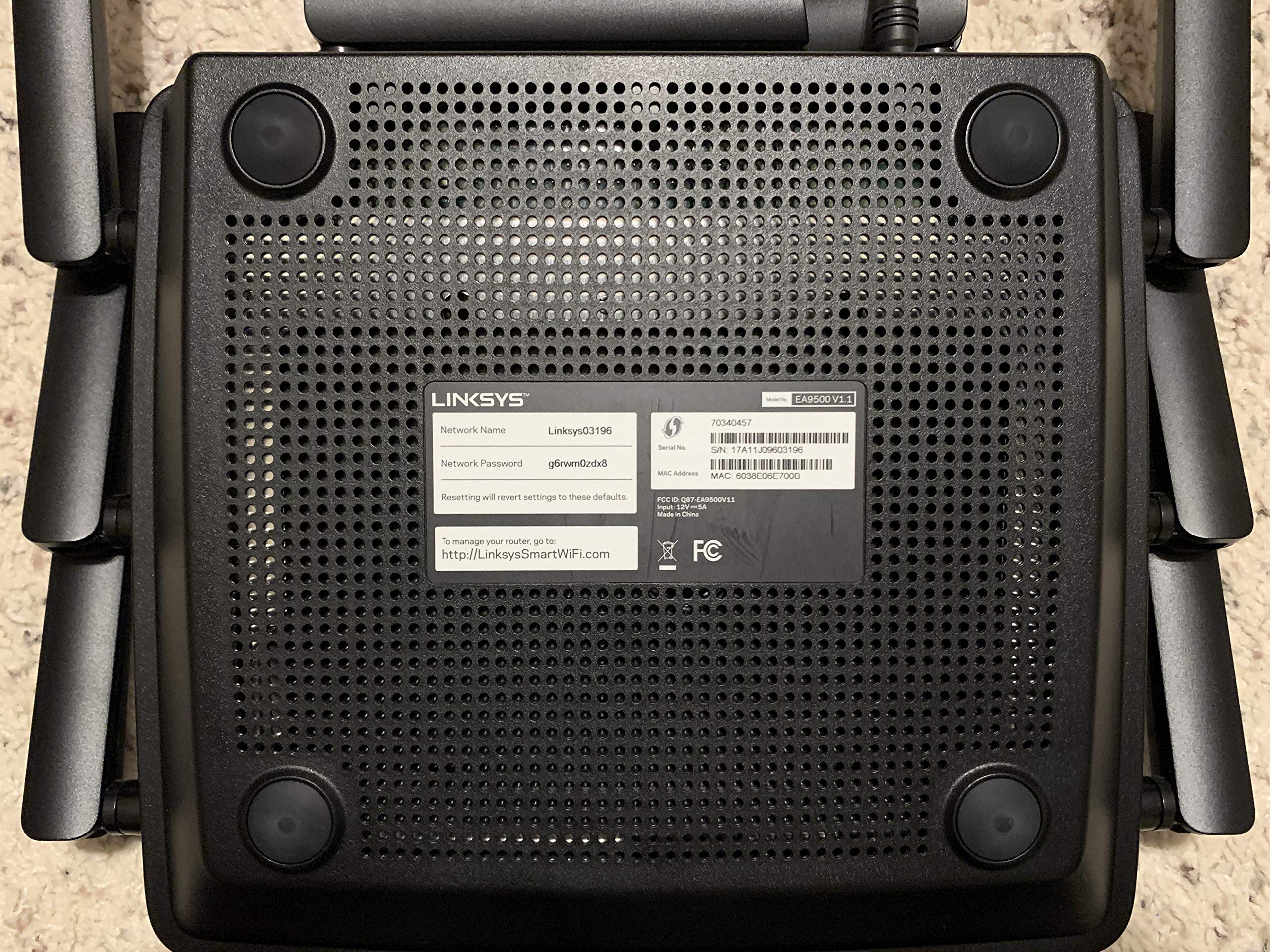 Linksys WiFi 5 Router, Tri-Band, 3,000 Sq. ft Coverage, 25+ Devices, Speeds up to (AC5400) 5.4Gbps - EA9500