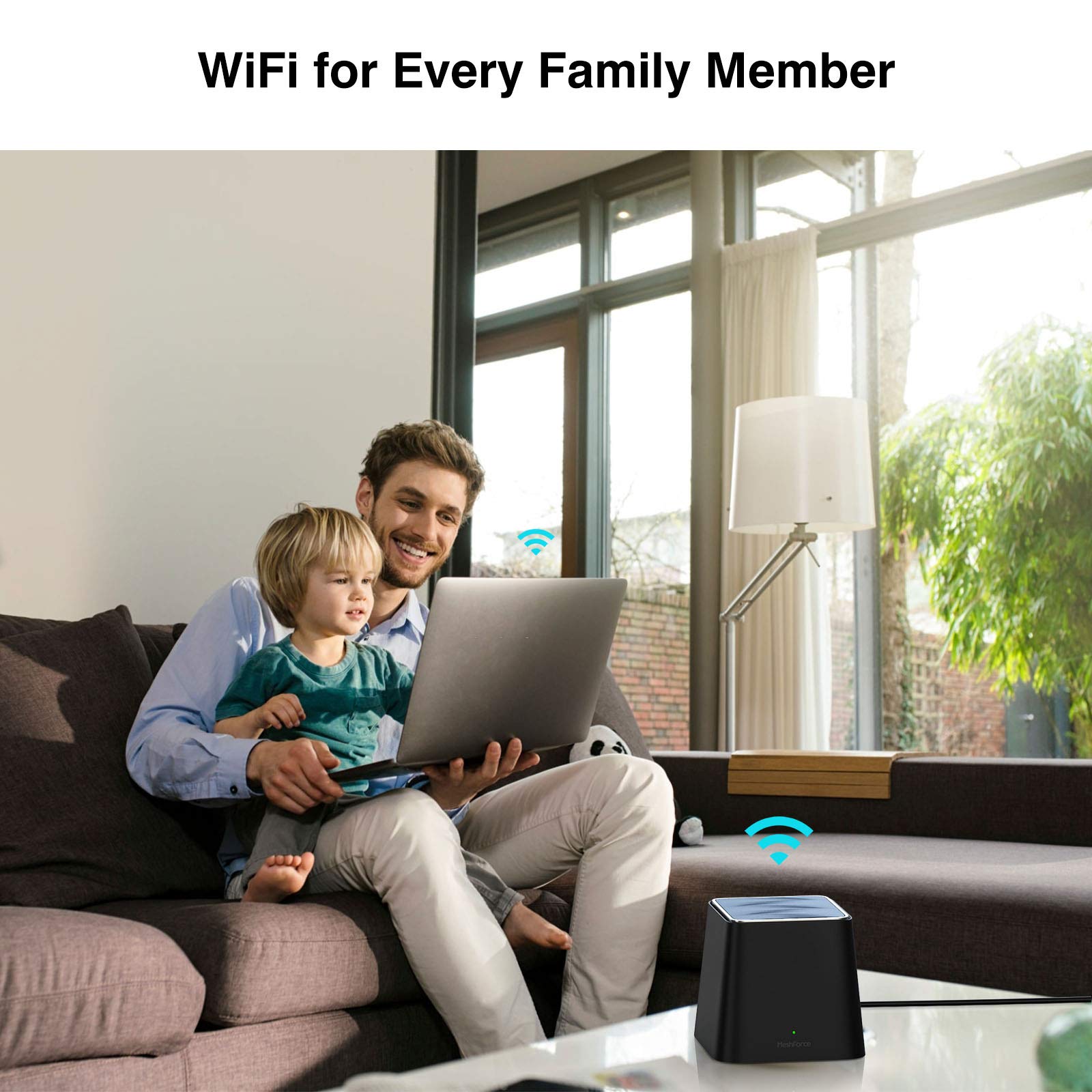 Meshforce M3s Mesh WiFi System (Midnight Black), Mesh Router for Wireless Internet Coverage, Replaces WiFi Router and Extender, Covers 6+ Bedrooms and 60+ Devices (3-Pack) (3-Pack)