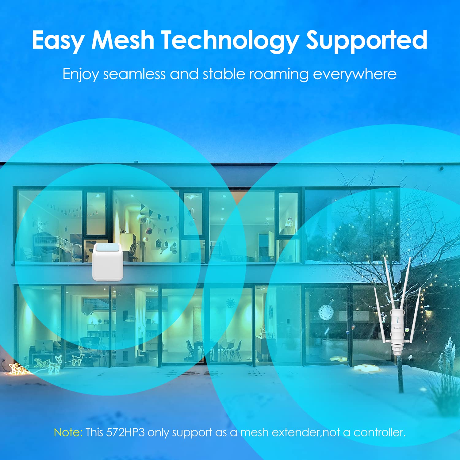 WAVLINK 1200Mbps Dual Band WiFi Extender,Wireless Repeater WiFi Range Extender with 2 Gigabit Ethernet Port,4 x 5DBi Antennas,Signal Wi-Fi Booster Repeater/Router/AP Mode,Plug and Play,WPS