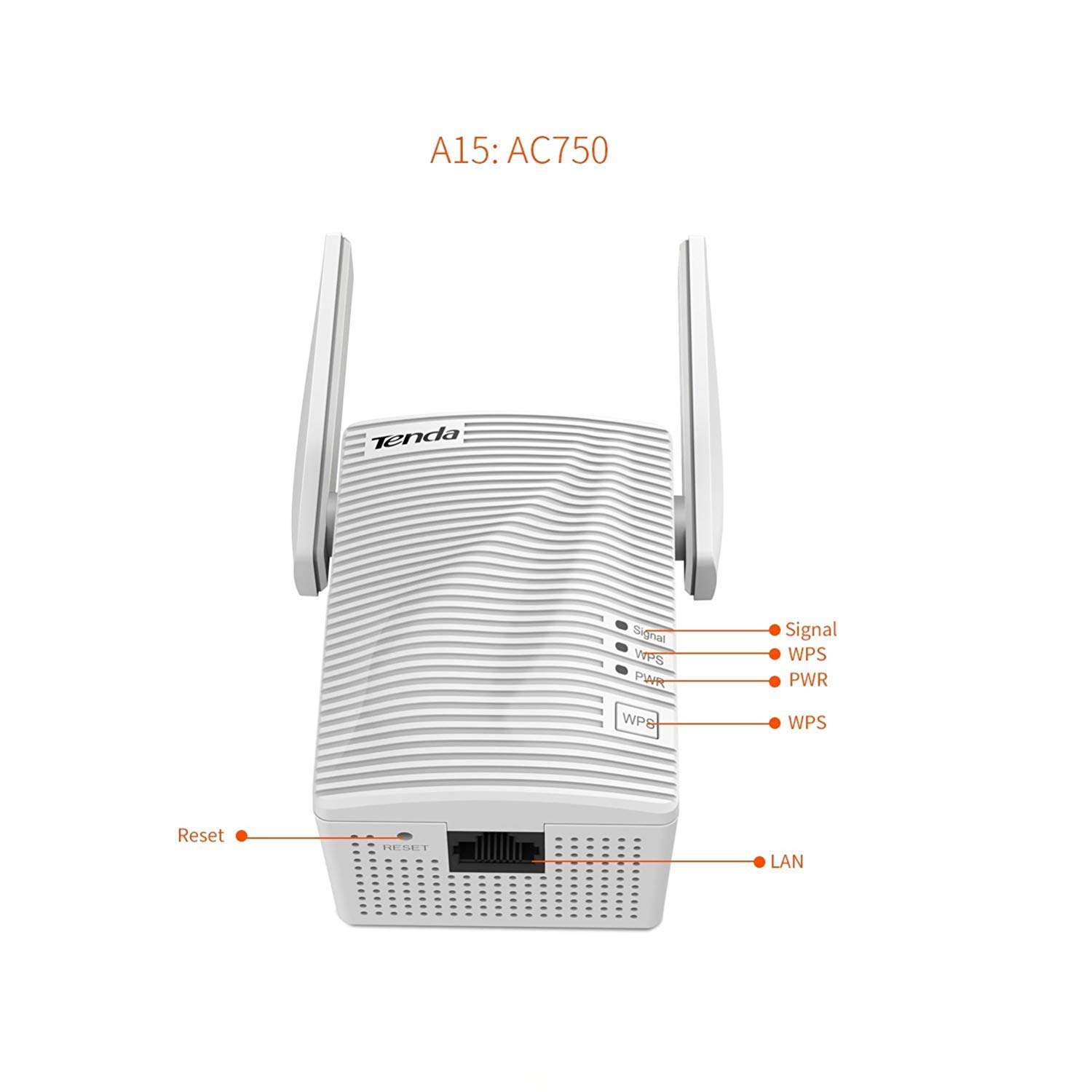 Tenda A15 WiFi Extender AC750 Covers Up to 1200 Sq.ft and 20 Devices Up to 750Mbps Dual Band WiFi Range Extender Certified for AC750