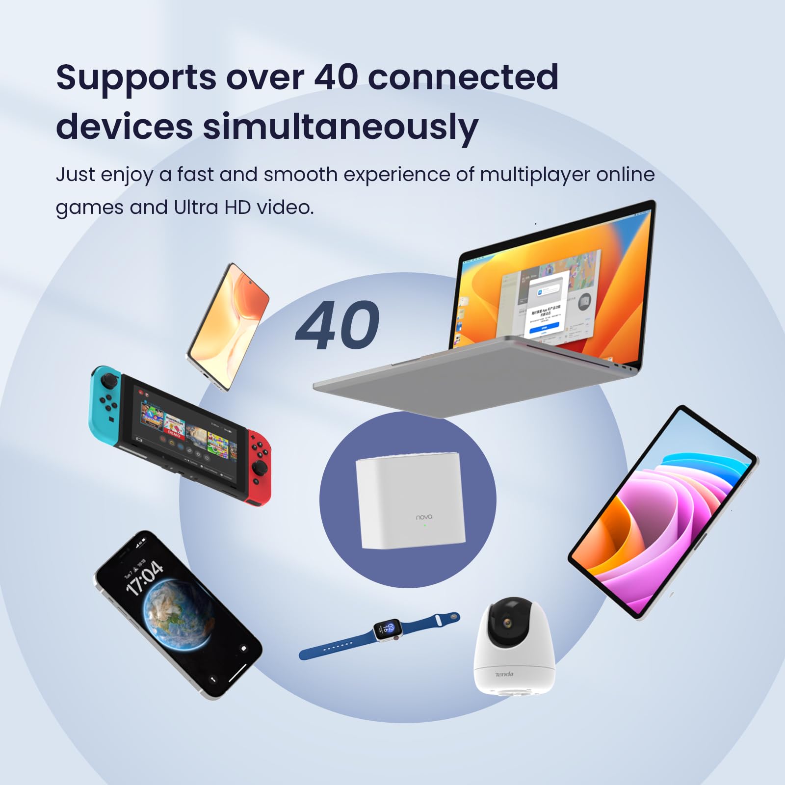 Tenda Whole Home Mesh WiFi System - Dual Band AC1200 Router Replacement for SmartHome,Works with Amazon Alexa for 3000 sq.ft 3+ Room Coverage (MW3 2PK)