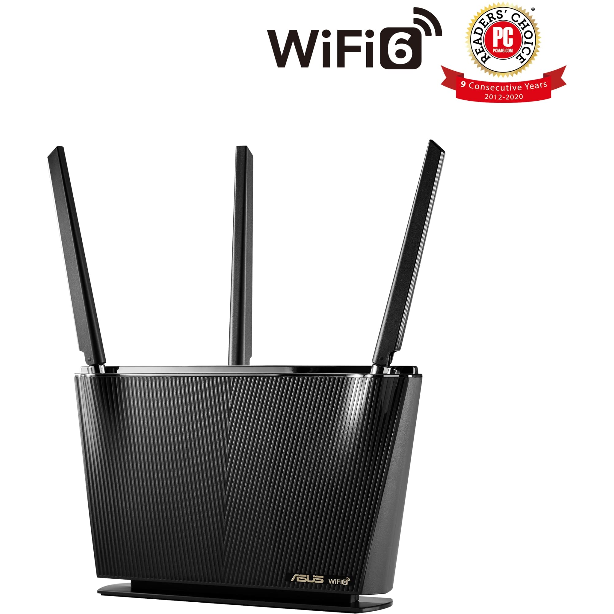 ASUS WiFi 6 Router (RT-AX68U) - Dual Band Gigabit Wireless Router, 3x3 Support, Gaming & Streaming, AiMesh Compatible, Included Lifetime Internet Security, Parental Control, MU-MIMO, OFDMA