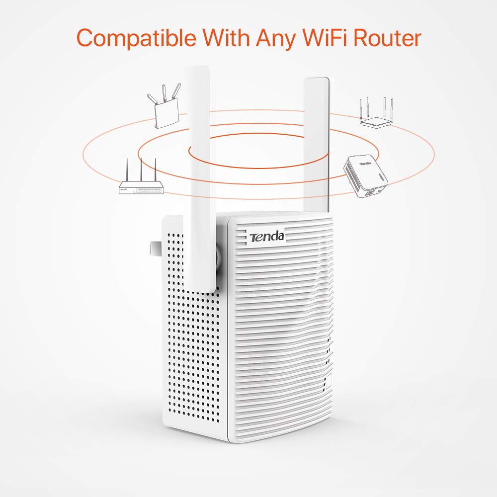 Tenda A301 300Mbps WiFi Range Extender Signal Booster Repeater, with Intelligent Signal Indicator 2 Antenna Add Coverage up to 1200 sq.ft. in Your House, Easy Setup