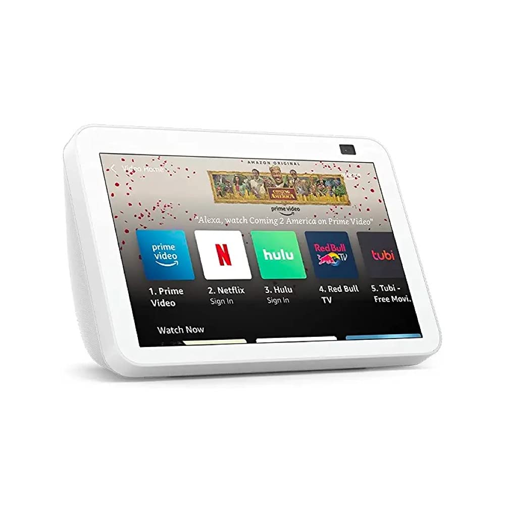 Echo Show 8 (2nd Gen, 2021 release) | HD smart display with Alexa and 13 MP camera | Glacier White