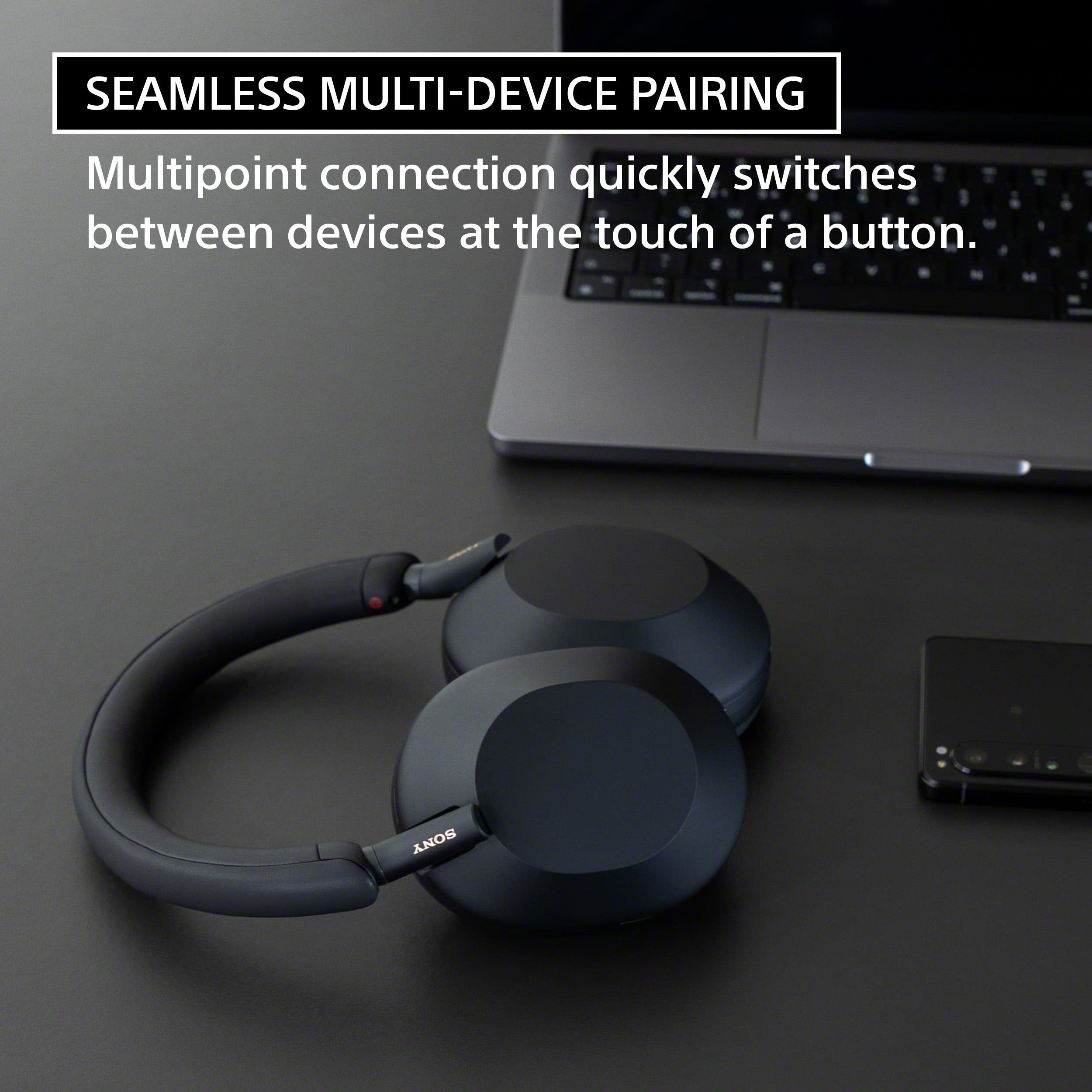 Sony WH-1000XM5 Wireless Industry Leading Headphones with Auto Noise Canceling Optimizer, Crystal Clear Hands-Free Calling, and Alexa Voice Control, Black